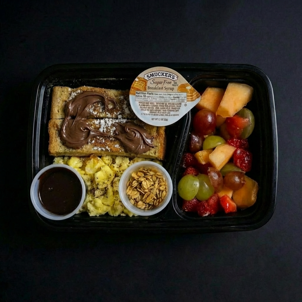 Nutella Stuffed French Toast, Egg & Fruit Platter — spartanmealpreps
